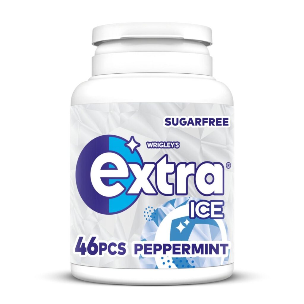 Extra Ice Peppermint Chewing Gum Sugar Free Bottle 46 per pack ...