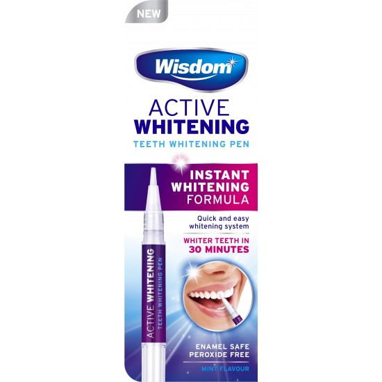 WISDOM ACTIVE WHITENING INSTANT BRIGHT TEETH WHITENING PEN British