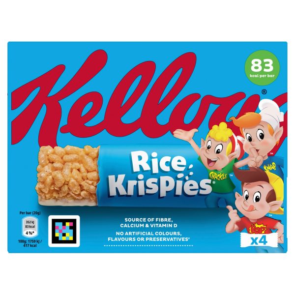 Kelloggs Rice Krispies Breakfast Cereal Bars 4 x 20g | British Chemist