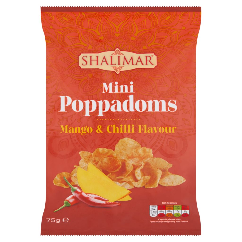 Shalimar Mango Chutney Mini Poppadoms 75g | British Chemist