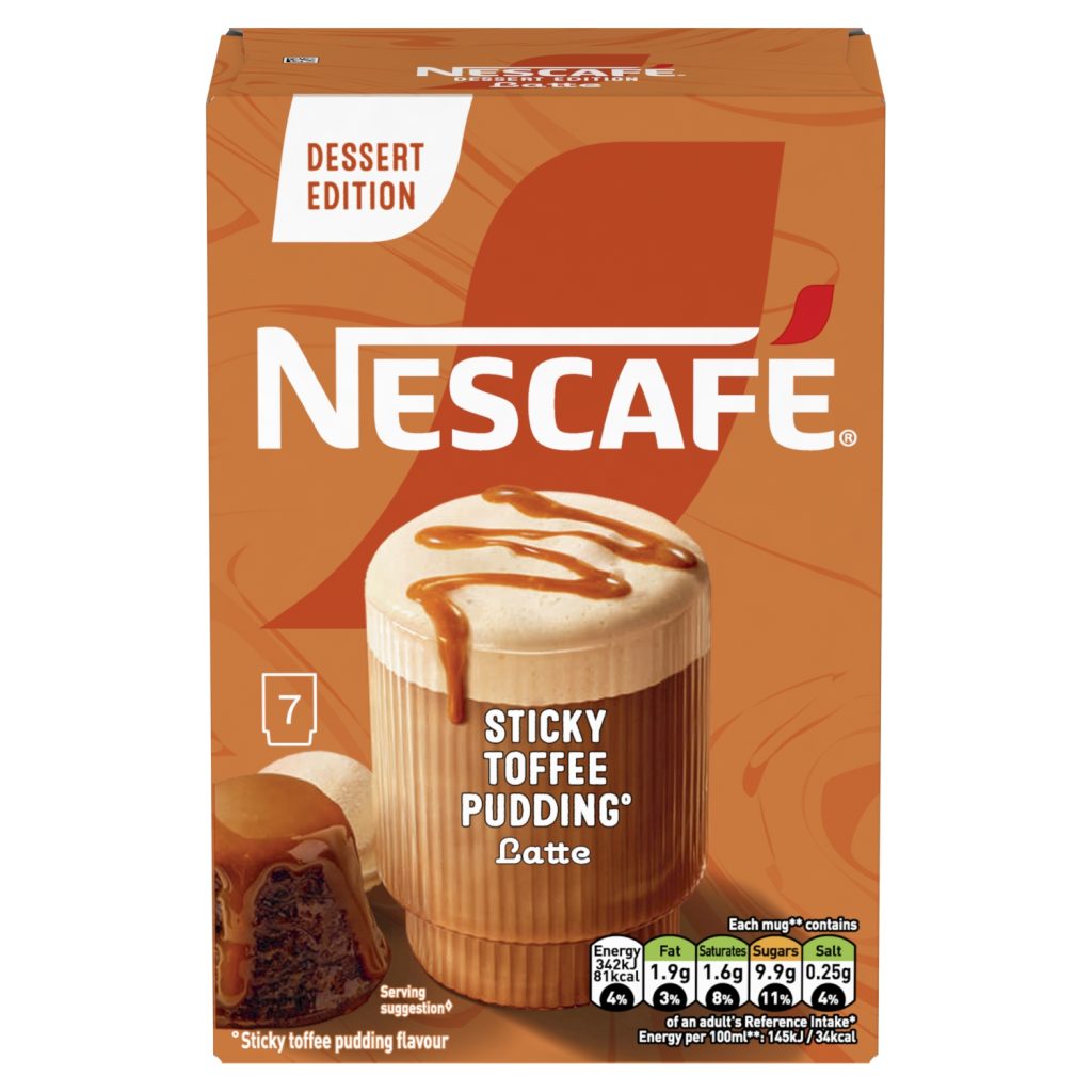 Nescafe Sticky Toffee Pudding Latte 7 Sachets 140g | British Chemist